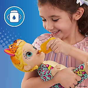 Baby Alive Rainbow Wildcats Doll, Leopard, Accessories, Drinks, Wets, Leopard Toy for Kids Ages 3 Years and Up, Blonde Hair