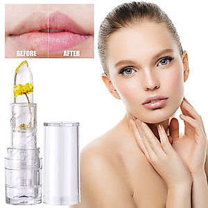 Flower Lip Balm for Dry Cracked Lips Long Lasting Hydrate Moisturize Clear Lip Gloss for Women Teen Girls
