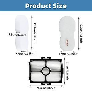 Filter Replacement for Shark HZ3002 HZ3000 Stratos Ultralight Corded Stick Vacuum, 2 HEPA Filters and 4 Pairs of Foam Filters, Replace Part XFFKHZ3000 XHFHZ3000