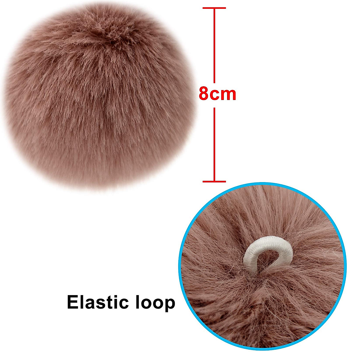BQTQ 26 Pieces Faux Rabbit Fur Pom Pom Keychain Fluffy Balls Pom Pom with Elastic Loop for Hats Keychains Scarves Gloves Bags Accessories(13 Soft Colors, 2 Pcs Each Color)