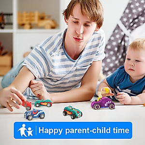 Zhanmai 6 Pcs Wooden Toy Cars to Paint Wood DIY Car Toys Unfinished Wood Race Cars Bulk Paintable Wooden Cars Crafts for Home Activities Easy Woodworking and Family Time Set