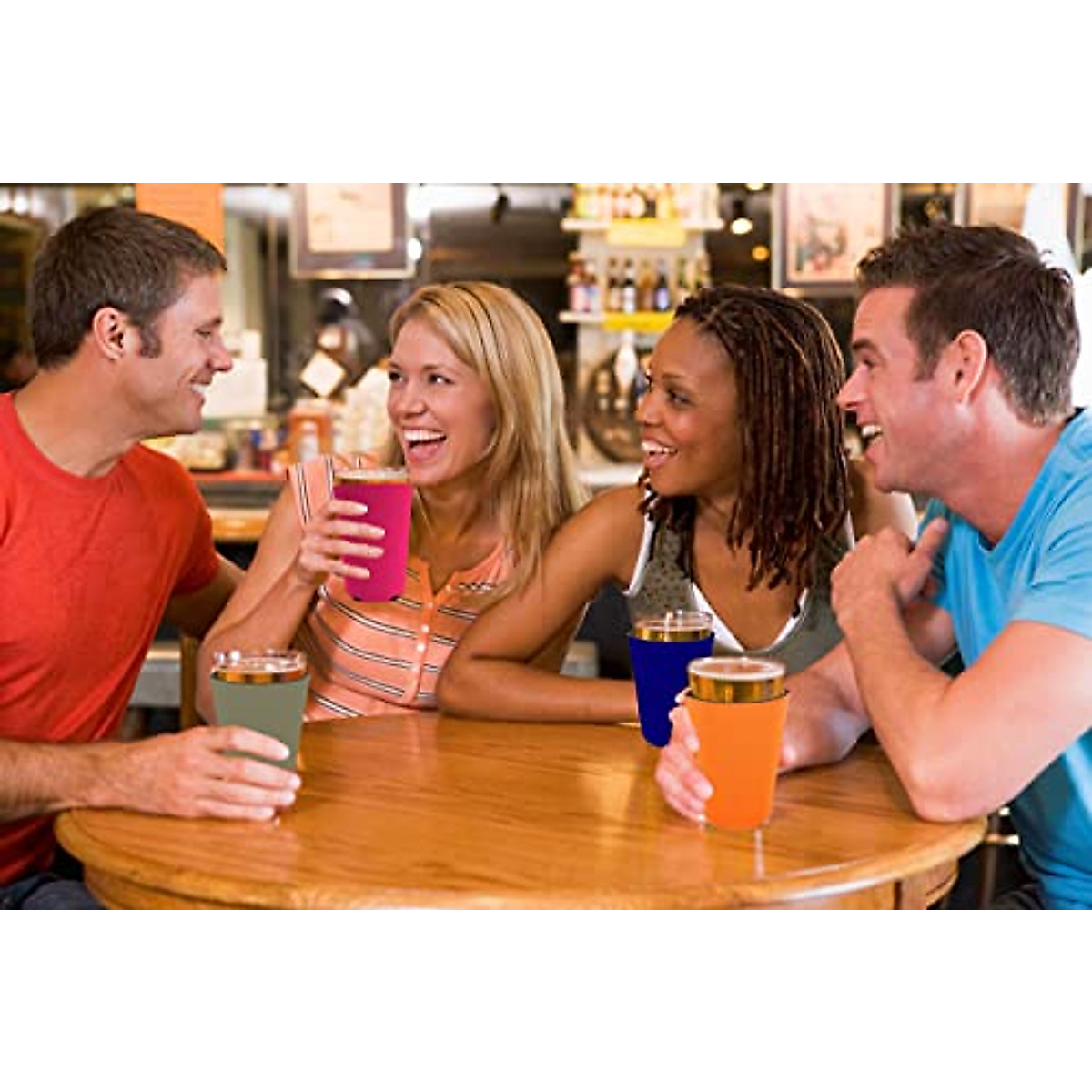 Blank Foam Pint Glass Coolies (Variety Color 6 Pack)