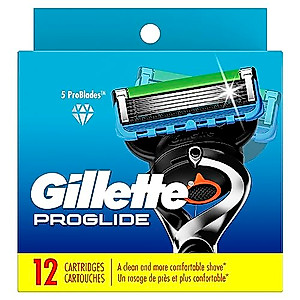 Gillette ProGlide Razor Refills for Men, 12 Razor Blade Refills