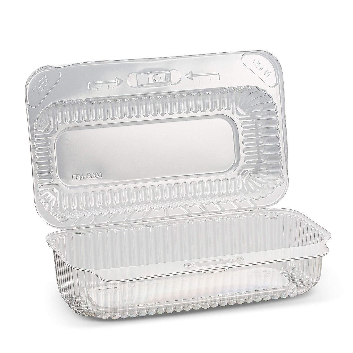 MT Products Clear Plastic Square Hinged Food Container, 5" Length x 5" Width x 2.75" Depth (40 Pieces) and Aluminum Foil 9 in x 13 Pans Half Size Medium 40 Gauge Table Tin Pans (25 Pieces)