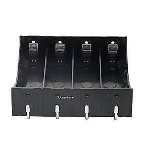 Ltvystore 18650 Battery Case Holder, 8 Pcs 4 Slots x 3.7V DIY Battery Storage Box, in Parallel Black Plastic Batteries Case with Pin for 4 x 18650