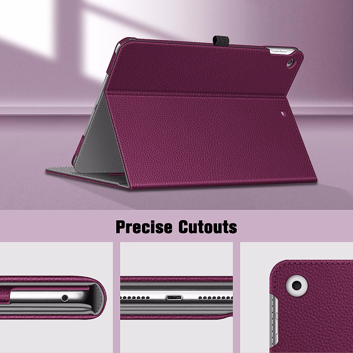 Fintie Case for iPad 9th / 8th / 7th Generation (2021/2020/2019) 10.2 Inch - [Corner Protection] Multi-Angle Viewing Stand Cover with Pocket & Pencil Holder, Auto Sleep Wake, Purple