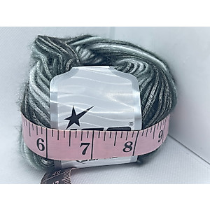 Black, Grey, White Picasso Fuzzy with Subtle Sheen Yarn, Polyester, Acrylic Blend 50 gram 125 Yards