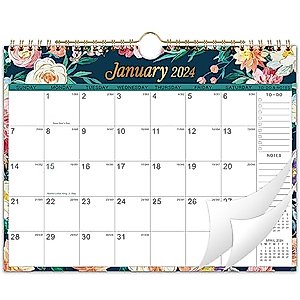 2024 Calendar - Calendar 2024, Jan. 2024 - Dec. 2024, 11" x 8.5", 12-Month Wall Calendar 2024, Small Calendar with Twin-Wire Binding