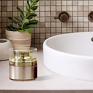 Voyyphixa 3 Pack 1 oz Airless Pump Jars Refillable Travel Bottle Portable Cream Jar Vacuum Bottle with Push Down Pump Dispenser for Vacuum, Face Cream and Lotion