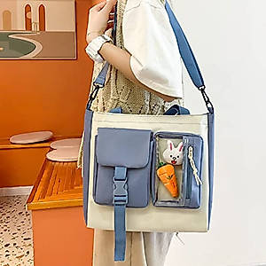 Kawaii Backpack with Kawaii Pendants and Pins 4Pcs Set Cute Rucksack for Teen Girls Back to School Backpack Cute Aesthetic Backpack School Bag