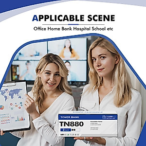 Toner Bank Compatible TN880 TN-880: Toner Cartridge Replacement for Brother TN880 TN 880 HL-L6200DW MFC-L6700DW MFC-L6800DW HL-L6200DWT HL-L6300DW MFC-L6900DW Super High Yield Printer (Black, 2-Pack)