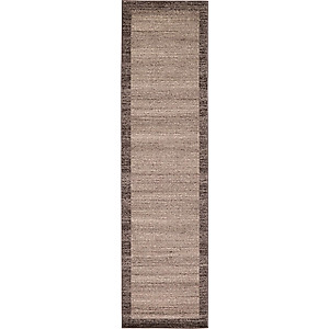Unique Loom Del Mar Collection Area Rug - Abigail (2' 7" x 10' Runner, Light Brown/ Beige)