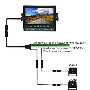 7" 1080P AHD Wired Reverse Rear View Backup Camera System,Guide line,IP69K No water leakage Camera, Night Vision, Vibration-proof 10G for Tractor/Truck/Excavator/Caravan/Skid Steer/Heavy Equipment
