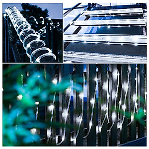 Oak Leaf Outdoor Solar String Lights, 41 Feet Solar Rope Lights 100LED Outdoor Lighting Rope, Waterproof Copper Wire Tube Lights with Solar Panel for Outdoor Indoor Home Garden Patio Parties