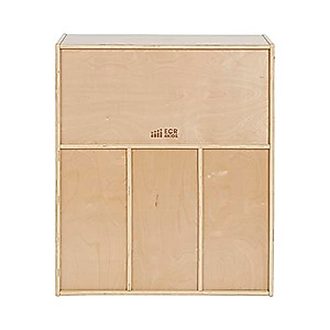 ECR4Kids Streamline 15 Cubby Tray Storage Cabinet, 5x3, Classroom Furniture, Natural