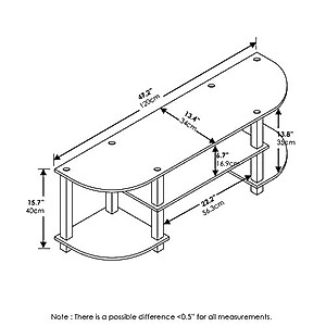 Furinno Turn-S-Tube Wide TV Entertainment Center, Espresso/Black