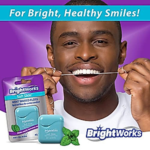 BrightWorks Soft Slide Dental Floss, for Tight Spaces and Extra Comfort, 43.7 Yards (Pack of 4)