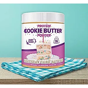 Flexible Dieting Lifestyle Whey Protein Cookie Butter Powder - Birthday Cake Batter | Keto-Friendly, Low Carb, No Added Sugars, Gluten-Free | Easy to Mix, Bake and Spread | 7.9oz