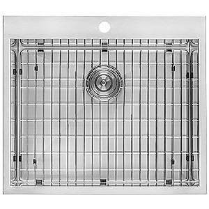 Ruvati Drop-in Topmount Laundry Utility Sink 25 x 22 x 12 inch Deep 16 Gauge Stainless Steel - RVU6010