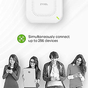 ZyXEL WiFi 6 AX1800 Wireless Gigabit Access Point | Mesh, Seamless Roaming, Captive Portal & MU-MIMO | WPA3 Security | Cloud, App or Direct Management | POE+ | AC Adapter Included |NWA90AX