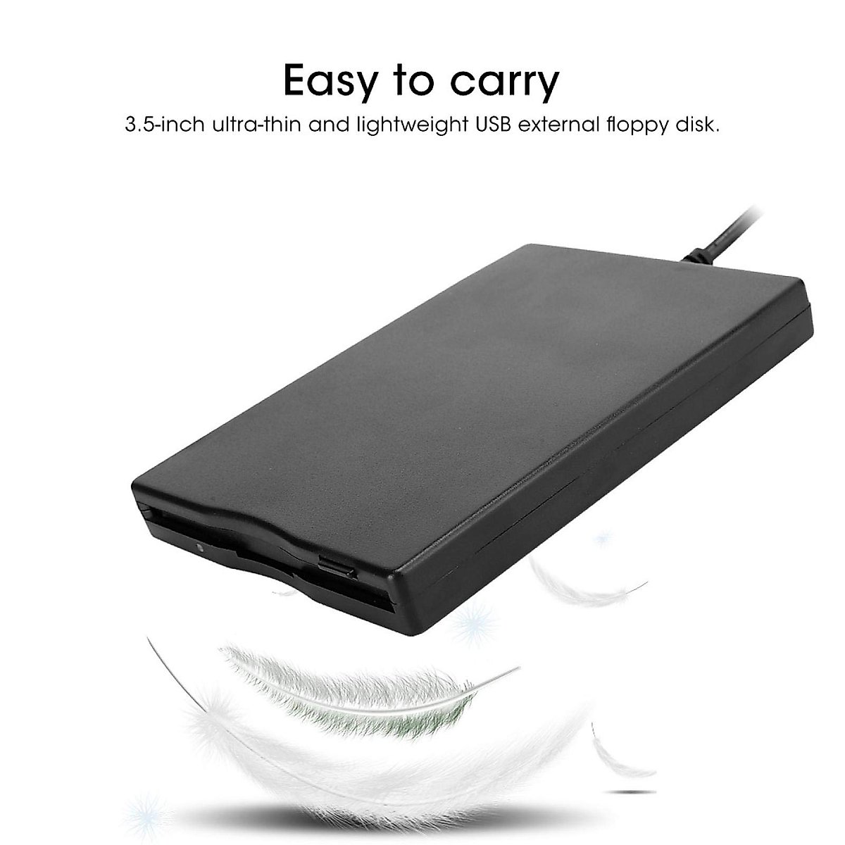 Cuifati Portable USB Floppy Drive for 1.44m 3.5in MF2 HD Floppy Disk 3.5 Inch Card Reader Ultra-Thin Without External Power Supply for Windows 10,7,Vista,8,XP,ME,2000,SE,98(Floppy Disk Not Included)