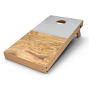 Design Skinz Marble Skin Set for Cornhole (Skin Only) - Marble & Wood Mix V1
