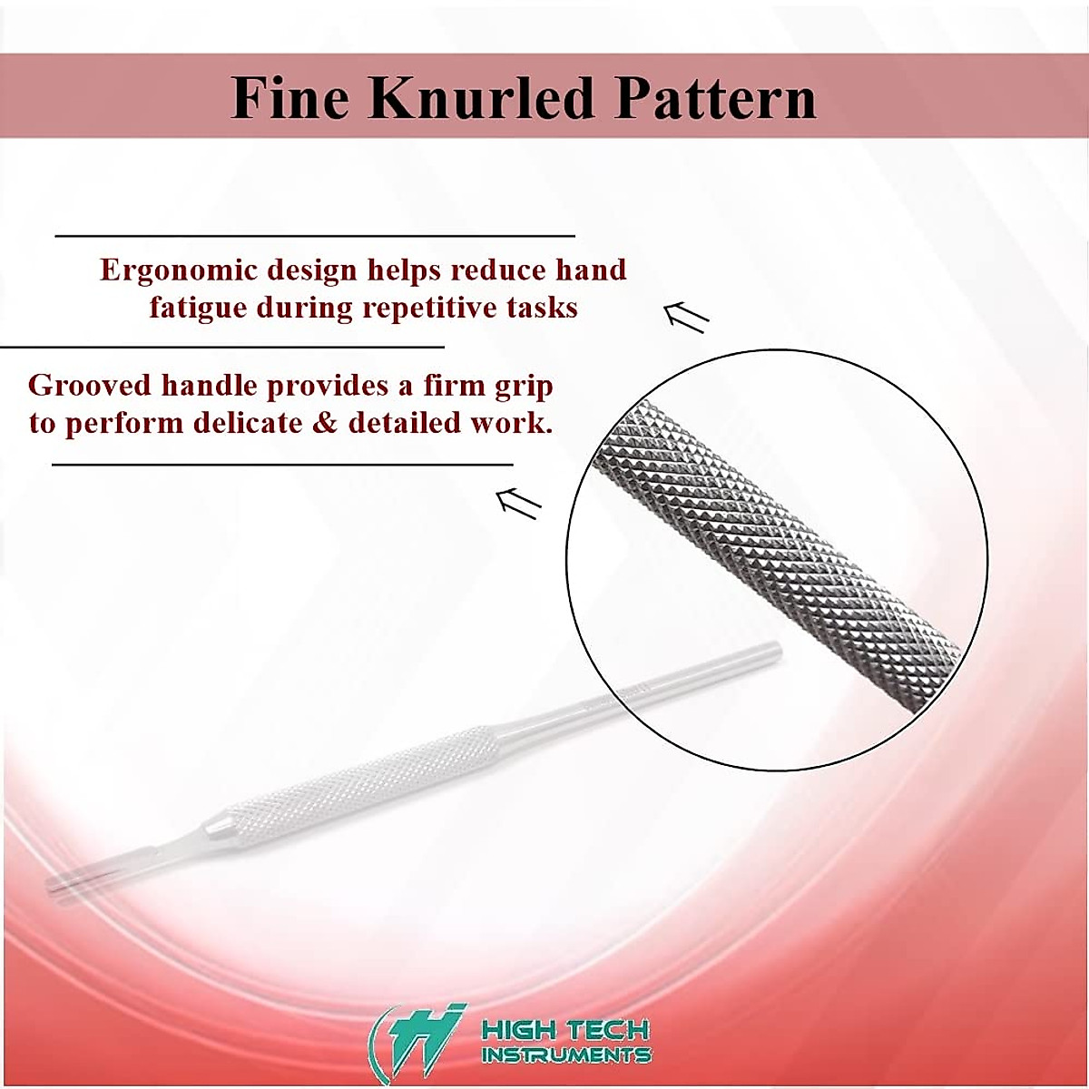 Scalpel Handle #3 Round Stainless Steel Knife, Blade Holder with Knurled Grip Fits Blades No 10-16 for Precise Cutting, Student Educational-Use Biology Labs, DIY Crafts, Model Making, Repairs + More