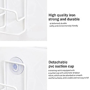 Yoxebo Sponge Holder with Suction Cups,2 Pcs Kitchen Bathroom Sink Storage Organizer Caddy,Small Storage Holder for Sponges Soaps (White)