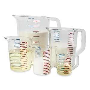 Rubbermaid Commercial Products Bouncer Clear Measuring Cup, 8-Cup/2-Quart, Clear, Strong Food Grade, For use with -40-degree F to 212-degree F, Easy Read for Liquid/Dry Ingredients while Cooking