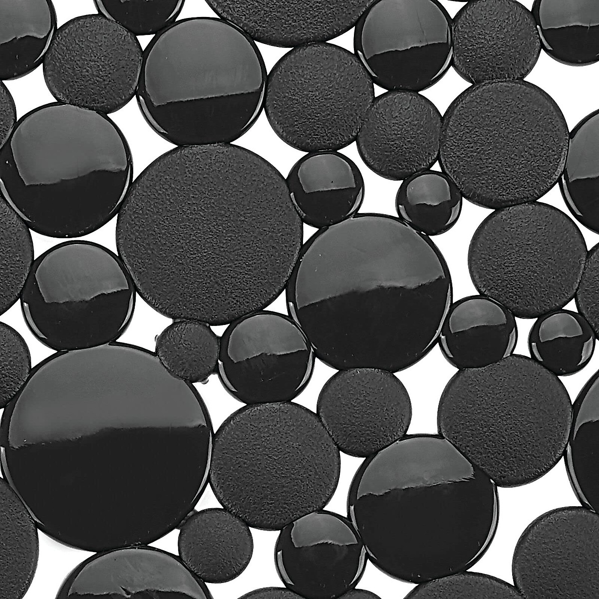 mDesign Decorative Kitchen Plastic Sink Protector Set, Quick Draining - Protect Surfaces and Dishes - Modern Bubble Design - Includes 1 Saddle, 2 Large Mats - Set of 3 - Black