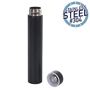 Stainless Steel Tumbler, Insulated Water Bottle, Slim, Skinny, Leakproof, 8oz, Black¡­