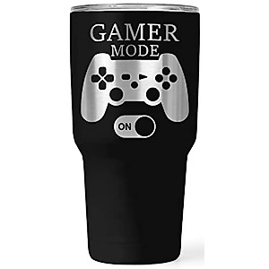Gaming Mugs for Men - Gamer Mode ON - 30oz Stainless Steel Tumbler with Lid and Silicone Straw | Funny Gifts For Gamers Idea Gamer Cup - Video Gamer Mug Boys - Nerd Gifts