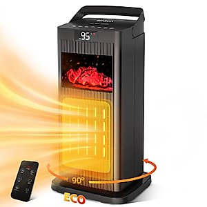 KNKA Space Heater with Thermostat, Electric Space Heaters for Indoor Use, 90° Oscillation, 4 Mode, 12H Timer, 1500W Fast Heating Ceramic Heater for Bedroom, Home, Office - ETL Certified, 13.78"
