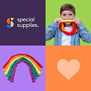 Special Supplies Chew Necklaces for Sensory Kids Boys and Girls, 6 Bands, Soft and Super Absorbent Terry Cloth, Shirt and Clothing Oral Stimulation Alternative, Reusable and Washable