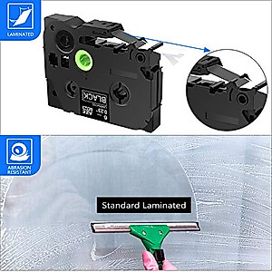 GREENCYCLE 3 Pack Compatible for Brother AZE 315 TZe-315 TZ315 Laminated Tze Tz Tape White on Black 6mm (1/4") Width 8m (26.2ft) Length for P-Touch PT2430PC 1890C PT-D210 300BT PT-1010 PTH100 D200