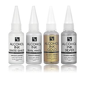 Metallic Alcohol Ink Set -4 Metallic Colors Alcohol Based Ink for Resin Art
