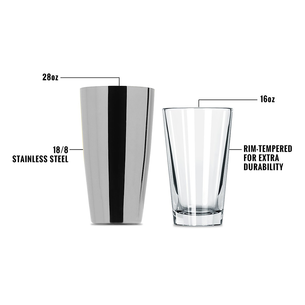 Cocktail Boston Shaker Set By Kotai (Silver)