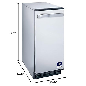Manitowoc SM-50A 14 3/4" Air Cooled Undercounter Octagonal Cube Ice Machine with 25 lb. Bin - 53 lb.