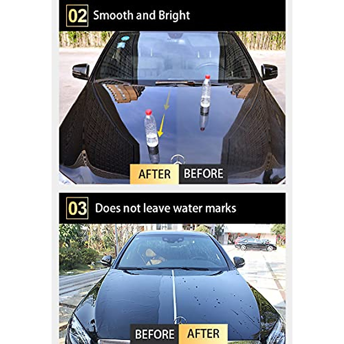 HEYJOY Solid Ceramic Coating Crystal Car Wax Kit Polish Wax Quick Easy Removes Deep Scratches and Stains with Free Waxing Sponge and Towel(200g)