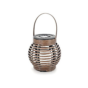 Joyee Garden Ambient Solar Rattan Basket Candle Lamp