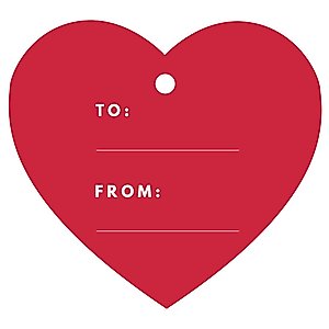 Andaz Press Heart Gift Tags, Modern Style, to/from, Red, 30-Pack