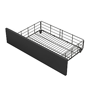 BIADNBZ Queen Size Storage Platform Bed with 4 Drawers,Sturdy Metal Low Bedframe with Headboard for Bedroom Guest Room,No Box Spring Needed, Black