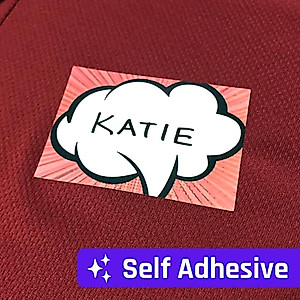 250 Pack, Superhero Comic Name Tag Stickers for Kids - 10 Designs, 3" x 2"