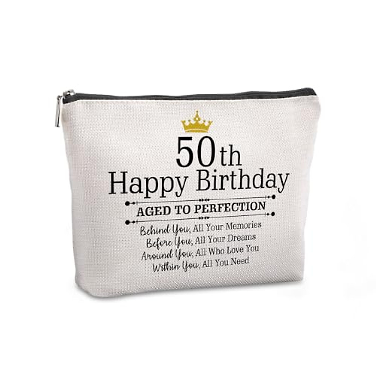 Happy 50th Birthday Gifts For Women Travel Zipper Makeup Bag 50th Birthday Gift Ideas Gifts For Women 50th Birthday Gifts Women 50th Birthday Gifts For Female Over The Hill Party Supplies 50th