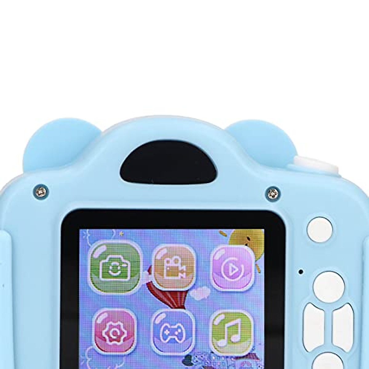 Tgoon Mini Kids Camera, Kids Camera Simple Operation Blue Cute Cartoon with Lanyard for Home