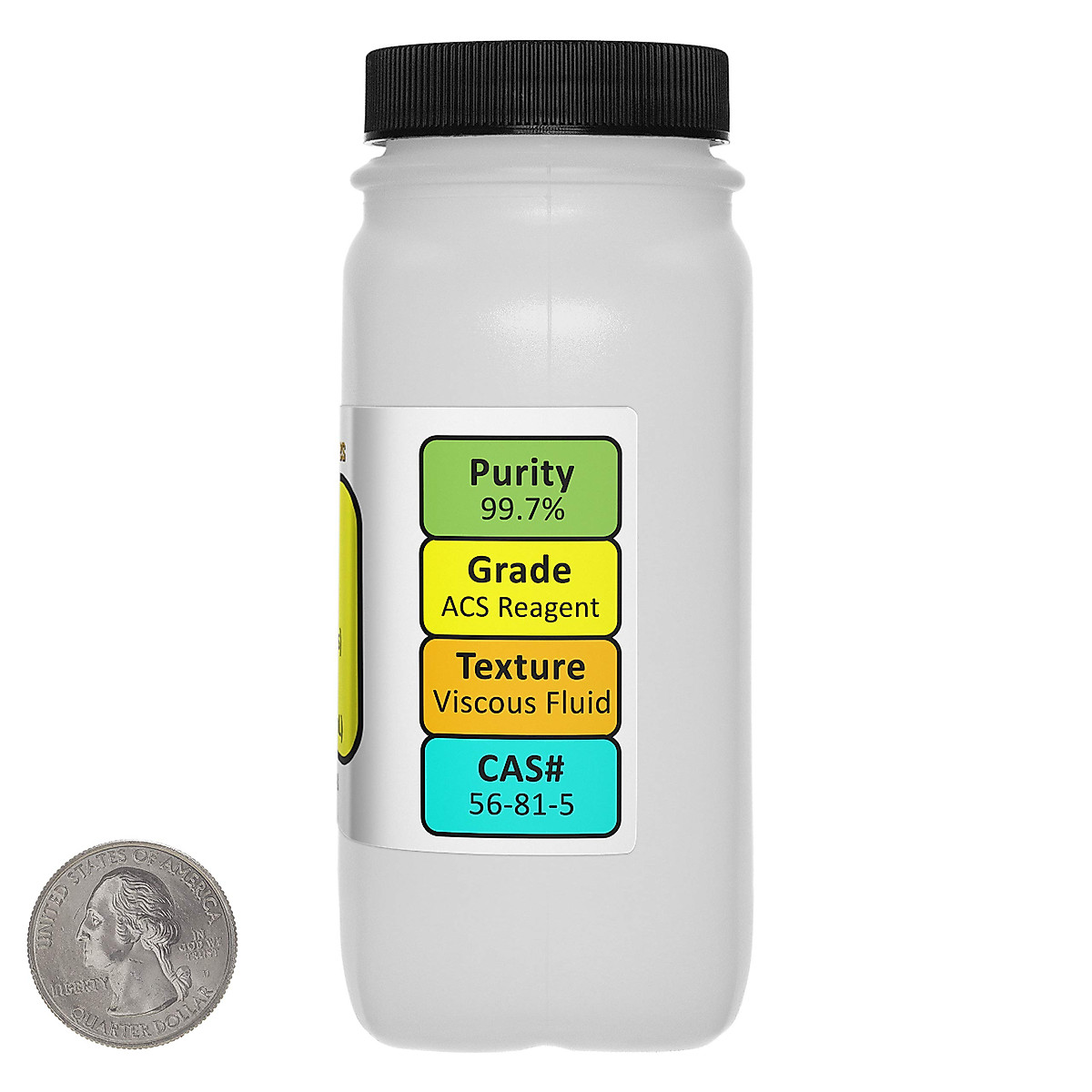 Eisen-Golden Laboratories Glycerol [C3H8O3] 99.7% ACS Grade 32 Fluid Oz in 4 Bottles