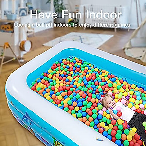 Inflatable Swimming Pool, 103" X 69" X 24" Large Family Pool, Blow up Pool Above Ground for Kids, Toddlers, Adults, Outdoor, Garden, Backyard, Summer Water Party