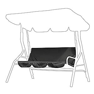 AMONIDA Swing Cushion Cover, 190T Polyester Taffeta Porch Swing Cushions, Three Seaters Patio Swing Replacement Cushions for 3-Seats Swing Seats(150x50x10cm)(Black)