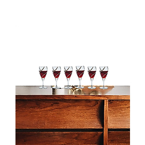 Glazze Crystal VNG-080-PL Red Wine Glasses Set | Hand-Cut with an Interwoven 24K Platinum Detailing Throughout | Stunning Stemware Designed to Perfection | Set of 6, 8.5" Tall 10 oz capacity