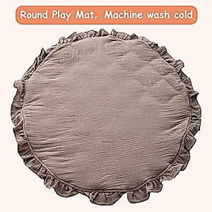 Razee Wooden Baby Play Gym Play Mat, Baby Gym with 6 Hanging Sensory Toys Foldable Baby Gym